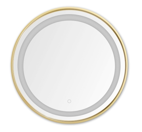 Lustro okrągłe złota ramka z podświetleniem LED 24W ExitoDesign.pl